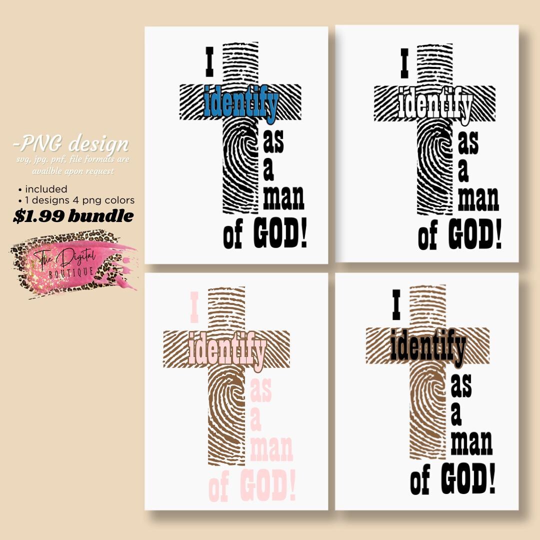 Christian Cross Fingerprint Design I Identify as a Man of God Digital ...
