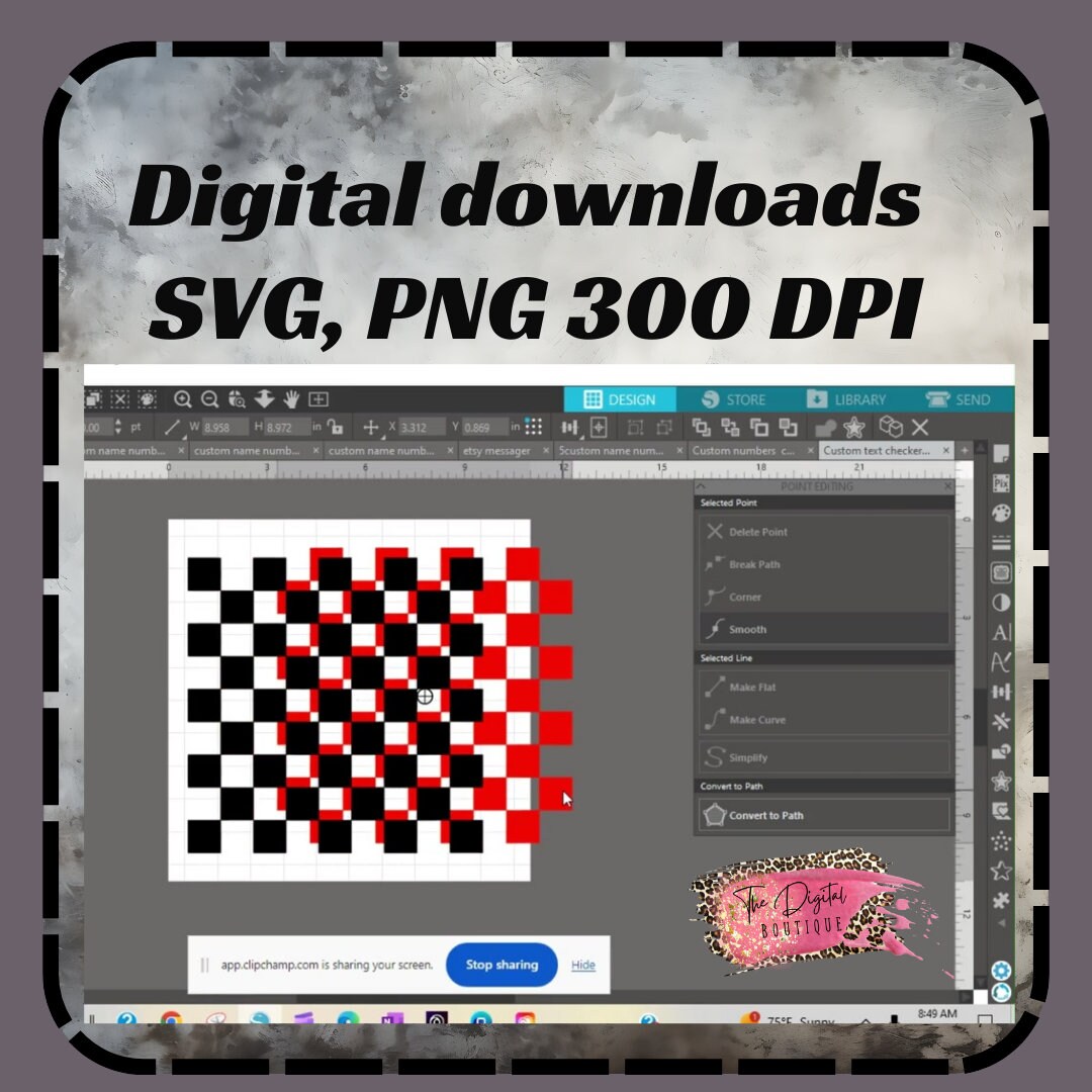 Retro Checkered Design SVG & PNG Files for DIY Crafts Perfect Gift Idea ...