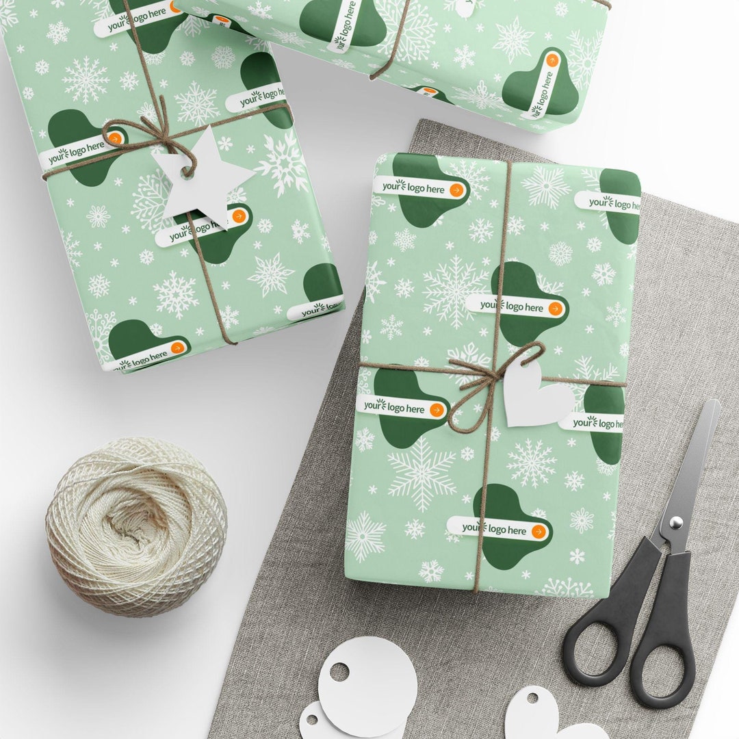 Custom Logo Wrapping Paper, Logo Client Gift Wrap, Personalized Logo ...