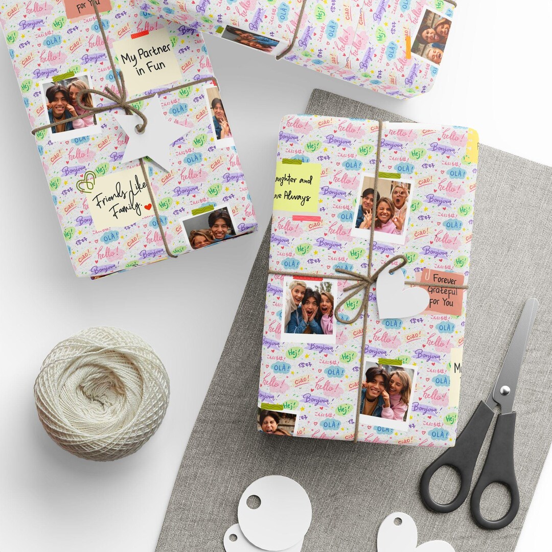 Personalized Friends Custom Wrapping Paper, Add Photos and Messages ...