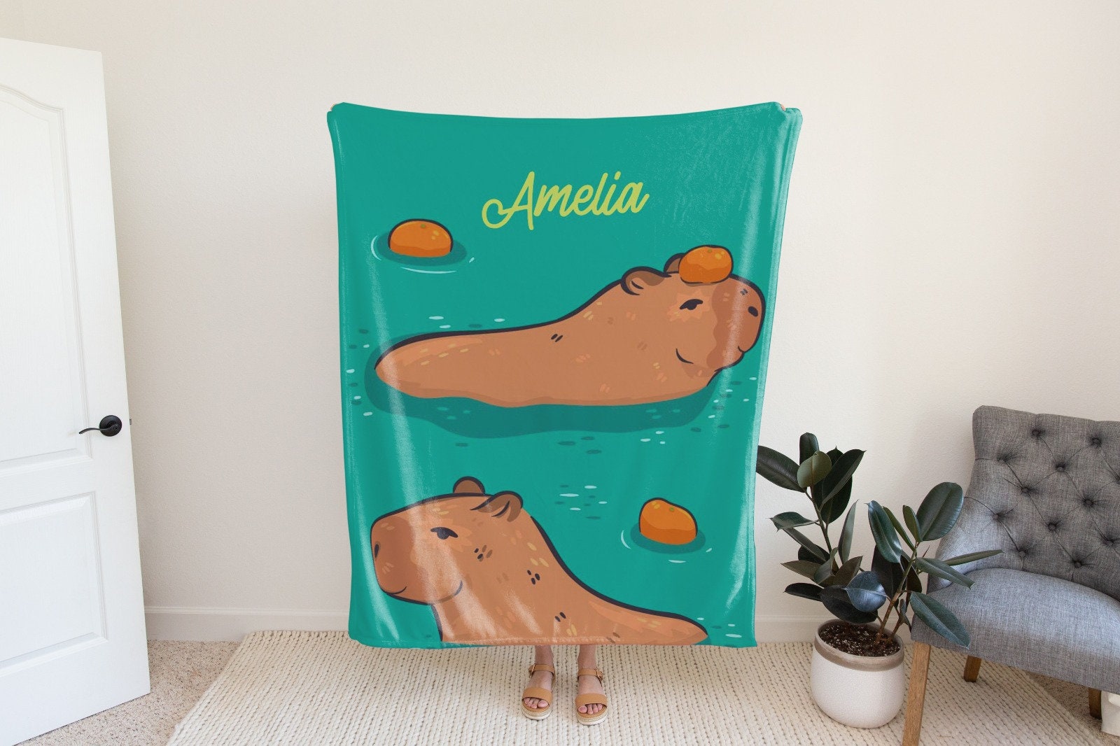 Custom Capybara Blanket Capybaras Chllin Blanket Gift for - Etsy