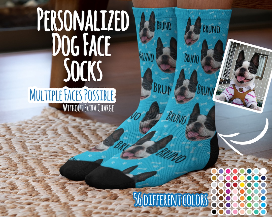 Personalized Dog Face Socks/custom Dog Socks/custom Face Socks, Custom ...