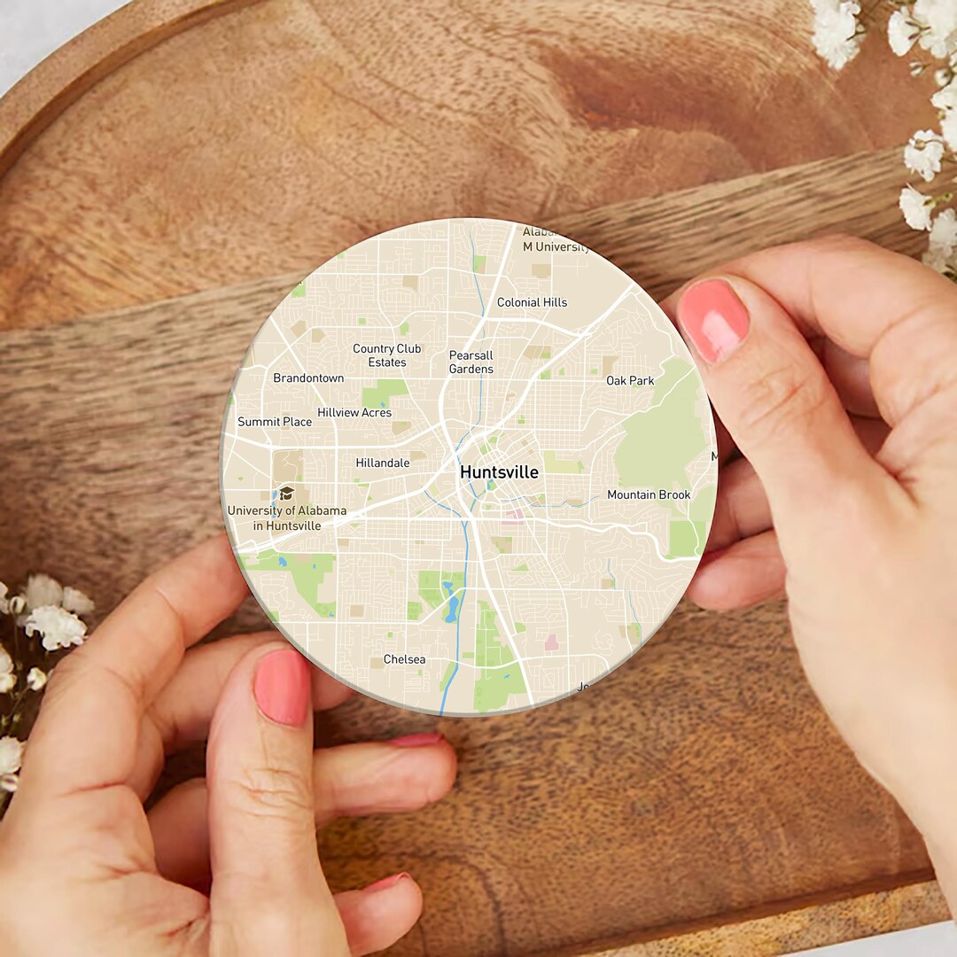 Custom Map Coasters City Maps Personalized Coasters Custom State ...
