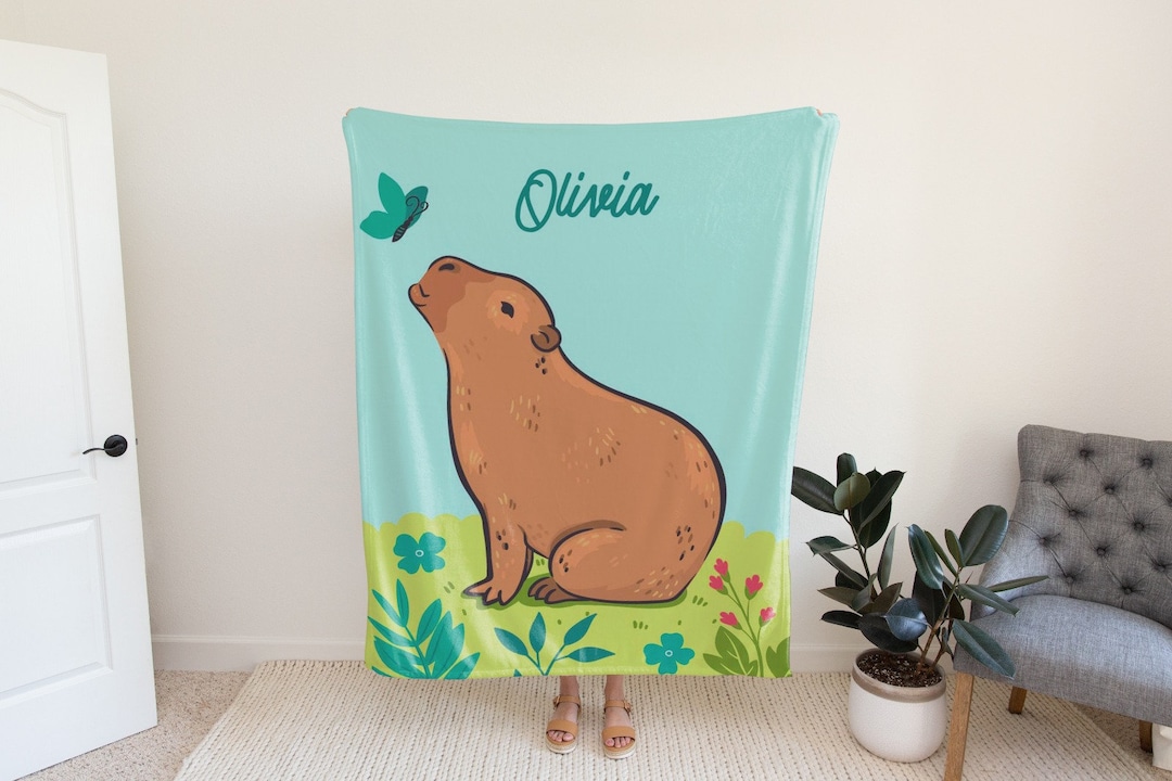 Custom Capybara Blanket, Capybaras Chllin Blanket, Gift for Capybaras ...