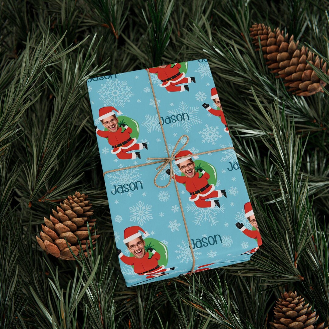 Personalized Christmas Wrapping Paper Custom Face Wrapping Paper Custom ...