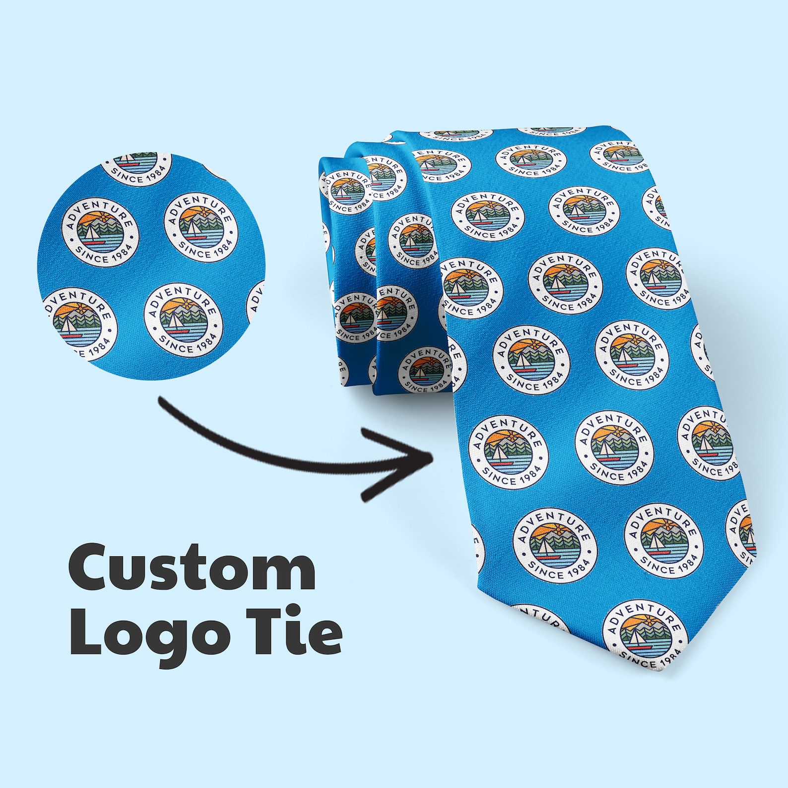 Custom Logo Tie, Personalized Logo Neck Tie, Company Logo Tie, Custom ...