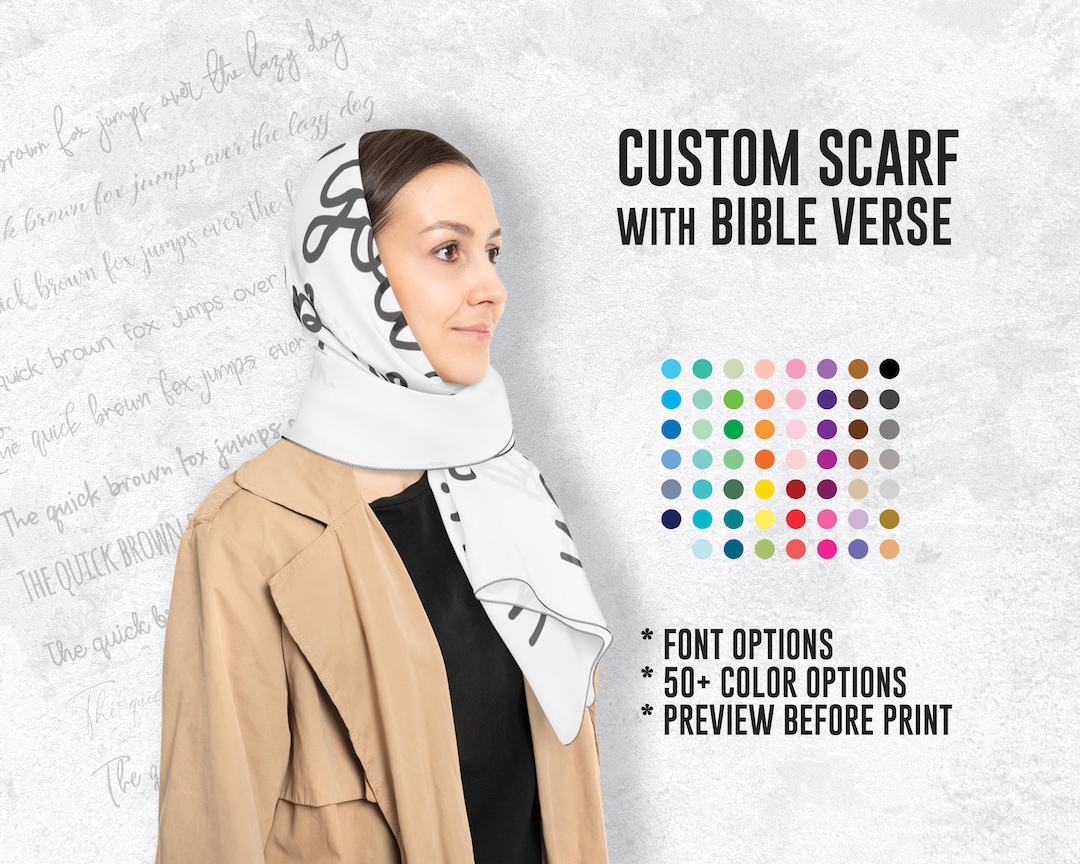 Custom Scarf Bible Verse Gift Custom Christian Gift Scripture Christian ...