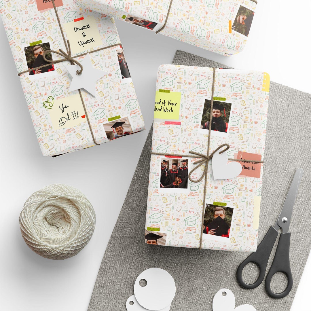 Custom Graduation Wrapping Paper Unique Gift Wrap With Photos ...