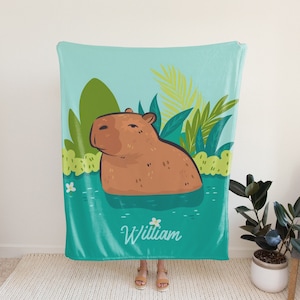 Custom Capybara Blanket, Capybaras Chllin Blanket, Gift for Capybaras ...