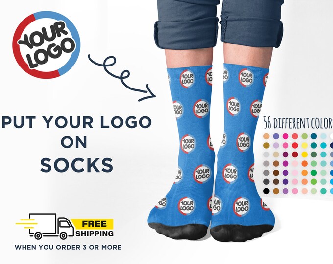 Custom Logo Socks / Personalized Business Logo Socks / Put Any | Etsy
