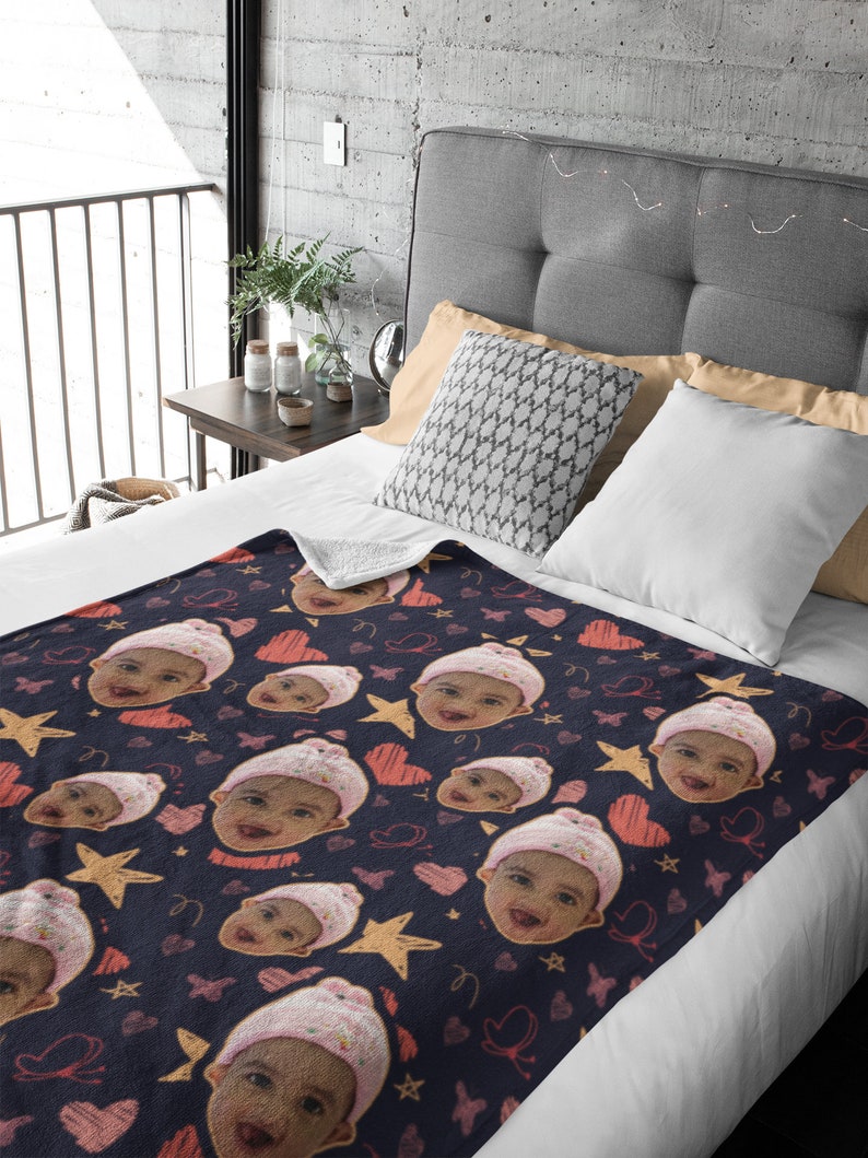 Custom Face Blankets, Personalized Photo Blanket, Fleece Face Blankets ...