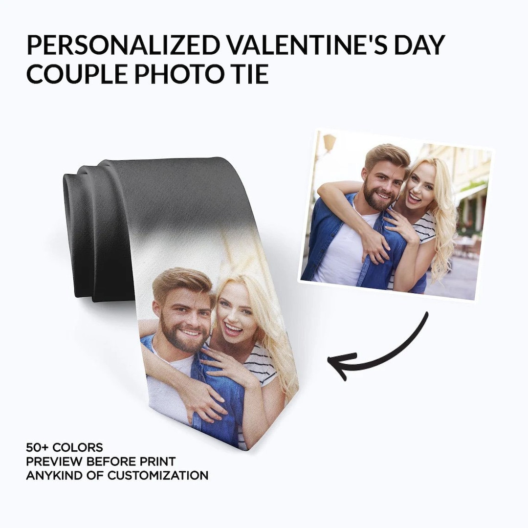 Capture Your Love Story, Personalized Valentine's Day Couple Photo Tie ...