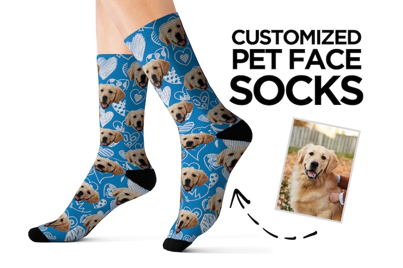 Personalized Dog Face Socks Doodle Love / Custom Dog Socks / - Etsy