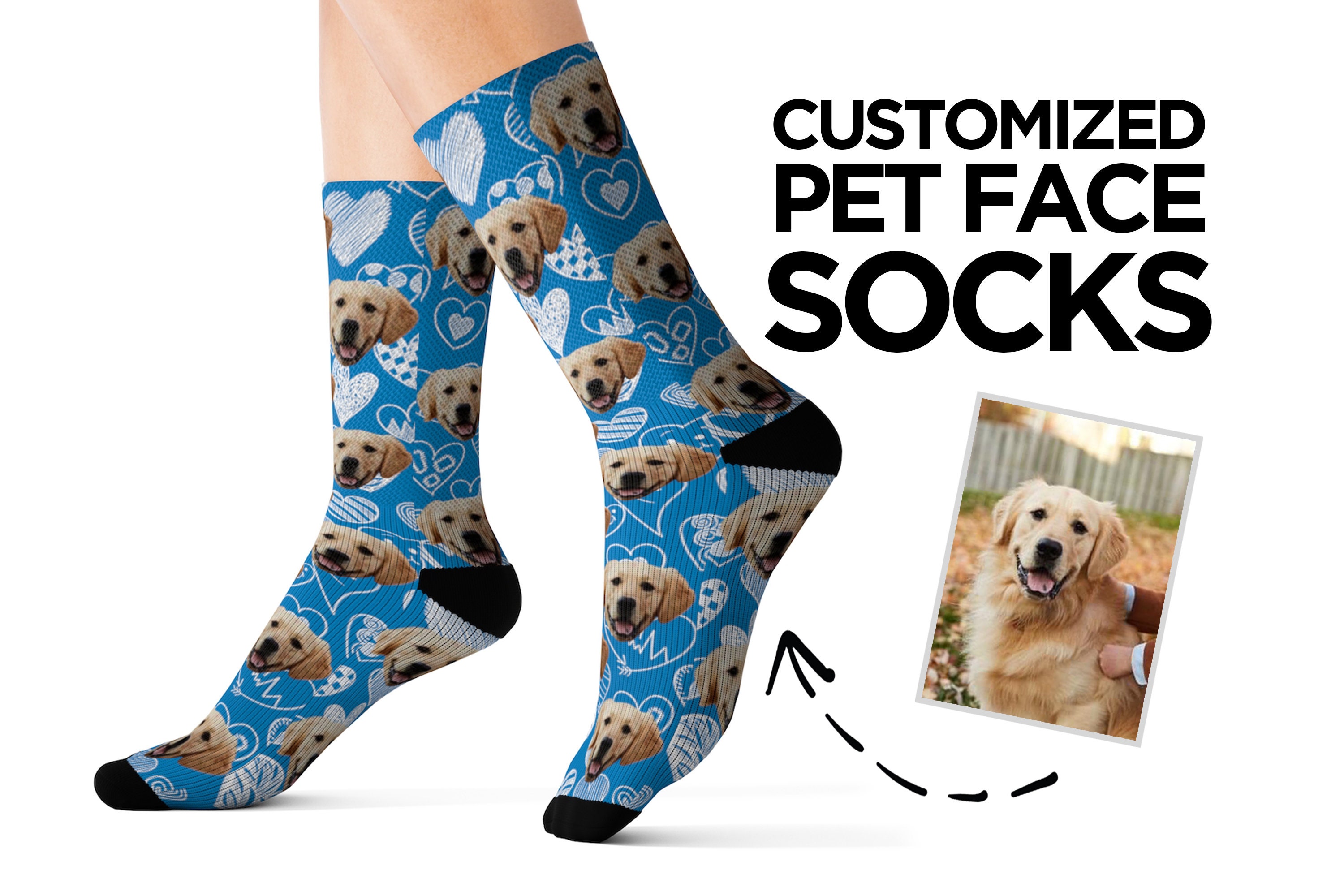 Personalized Dog Face Socks Doodle Love / Custom Dog Socks / - Etsy