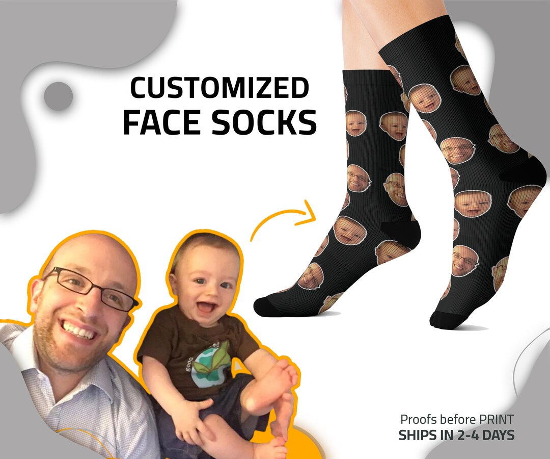 Custom Face Socks, Personalized Portrait Sublimation Socks, Mother's ...