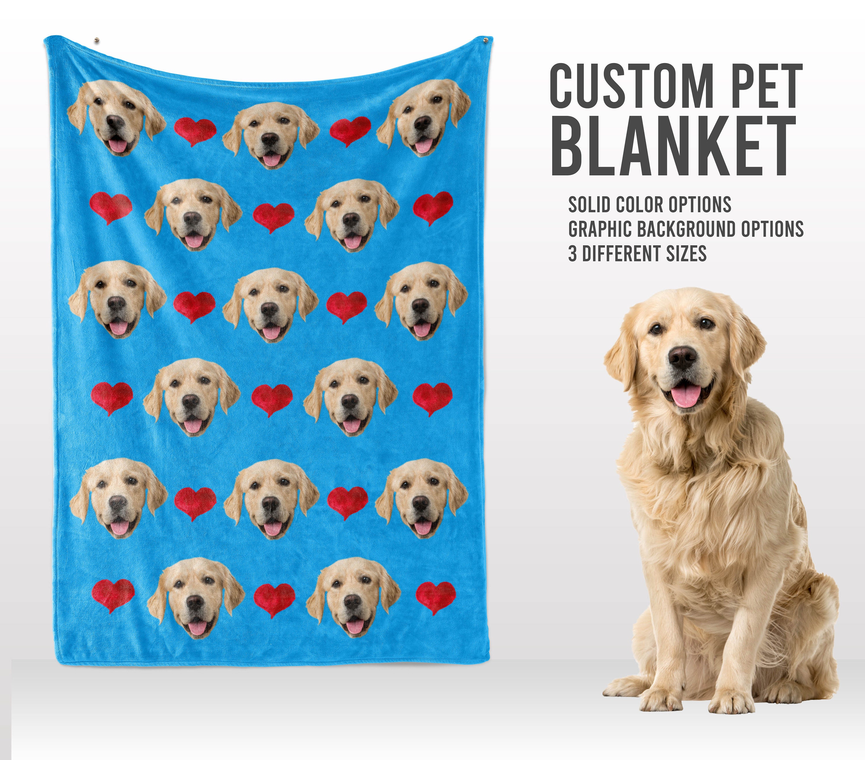 Custom Pet Blanket Personalized Dog Blankets Pet Dog Head - Etsy