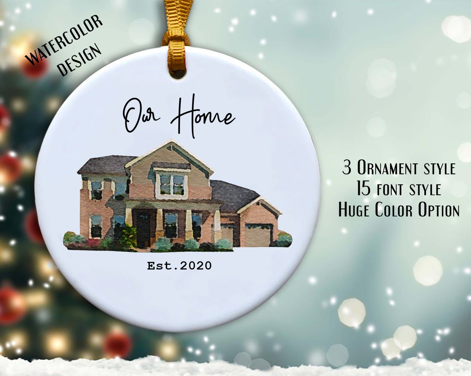 Personalized New Home Photo Ornament, Custom House Address Ornament ...