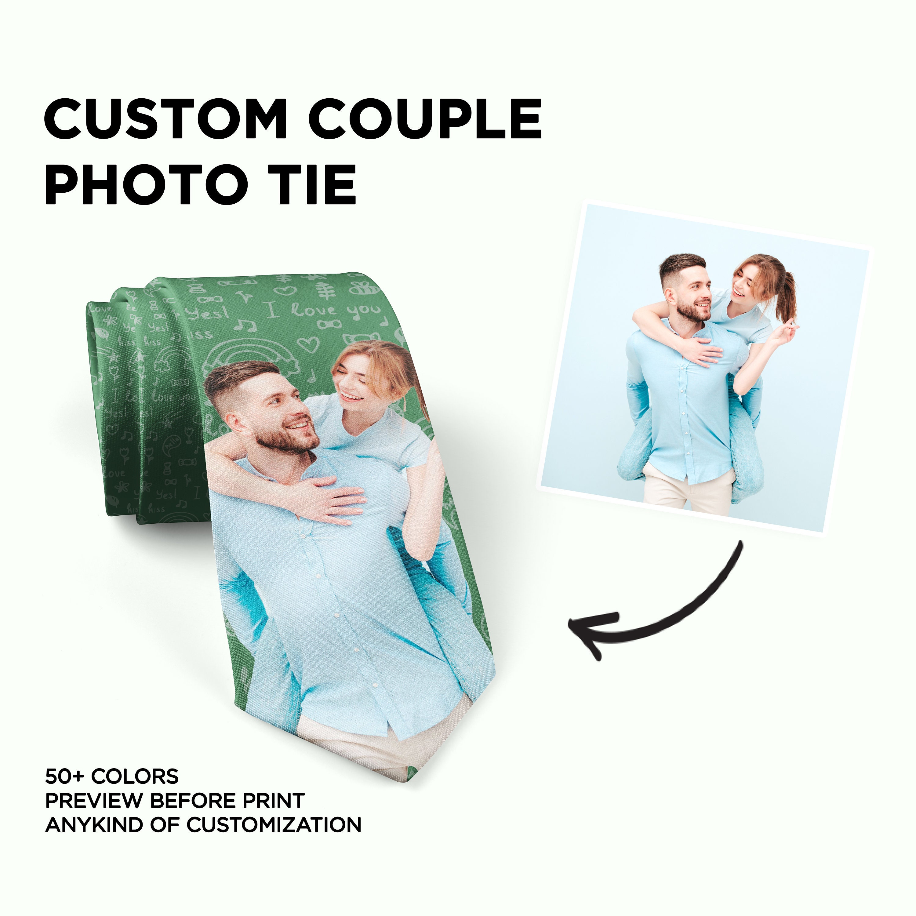 Custom Couple Photo Tie Personalized Couple Photo Tie - Etsy