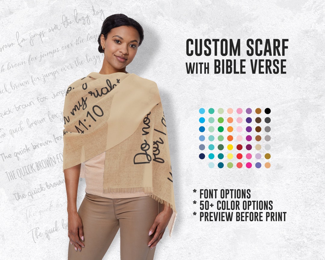 Custom Scarf Bible Verse Gift Custom Christian Gift Scripture Christian ...