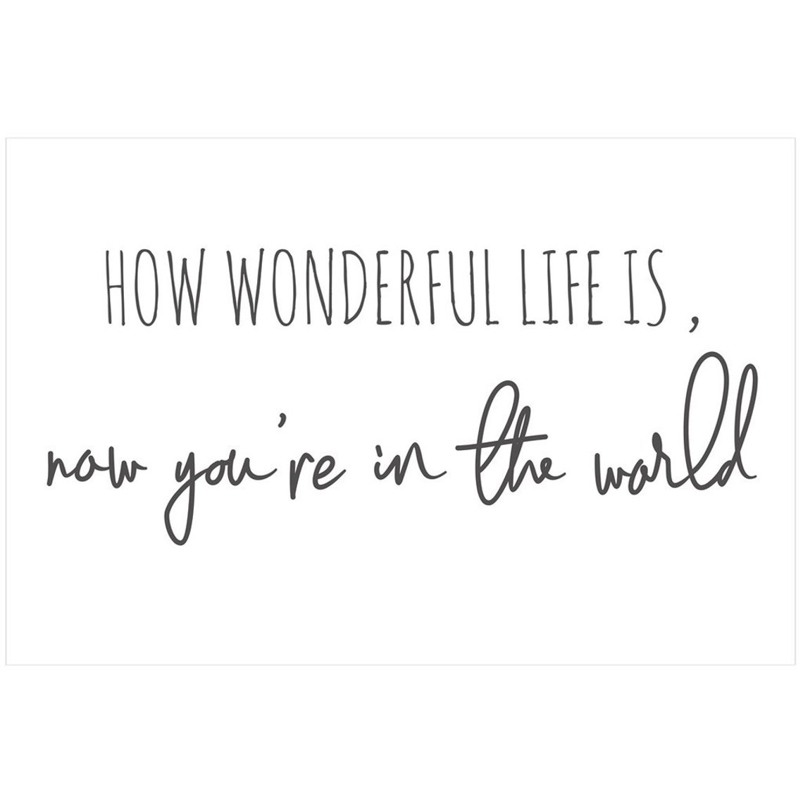 How Wonderful Life Is Now You'Re In The World Nursery Sign | Etsy