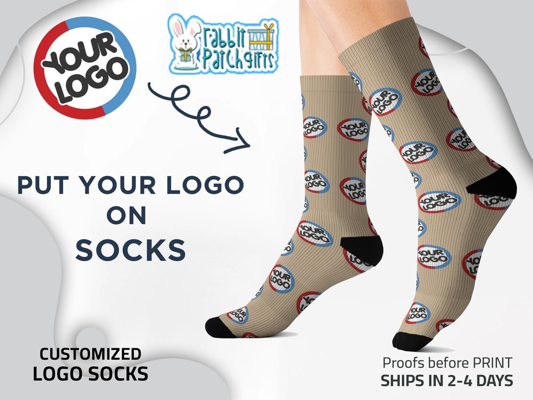 Custom Logo Socks / Personalized Business Logo Socks / Put Any Logo ...