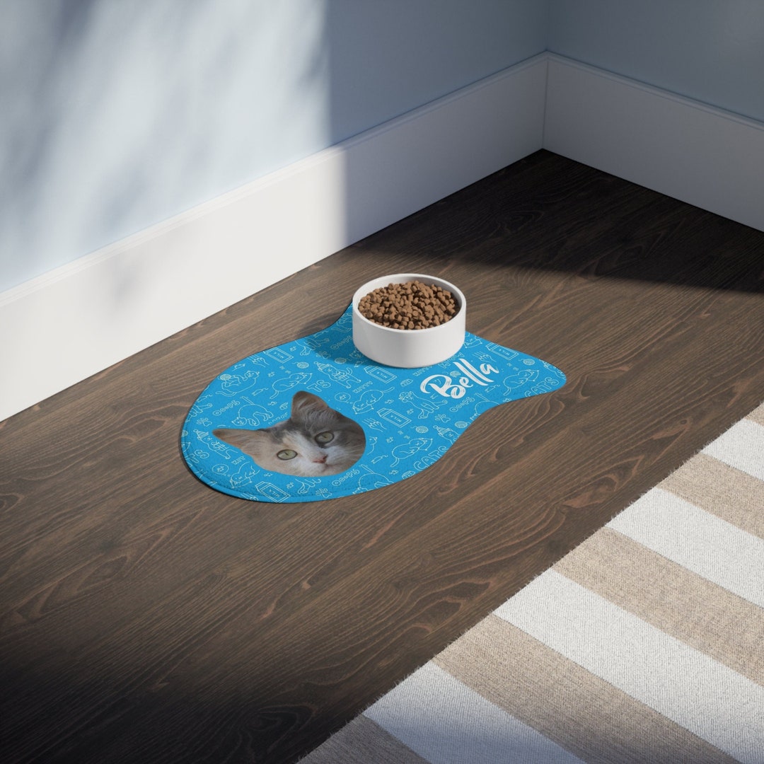 Personalized Custom Cat Face Bowl Mat Customized Pet Placemat New Kitty ...