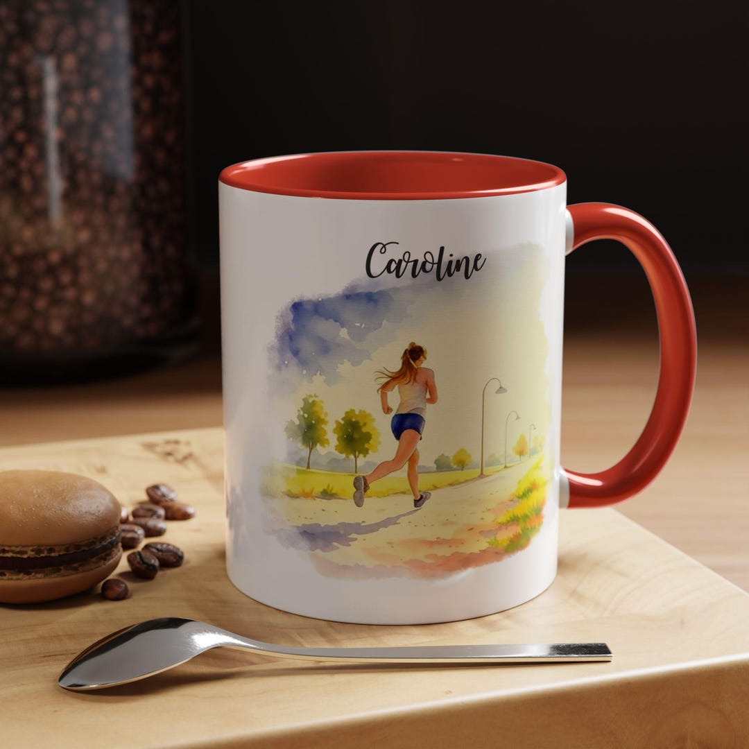 Custom Runner Mug With Photo, Personalized Gift for Her, Female Running ...