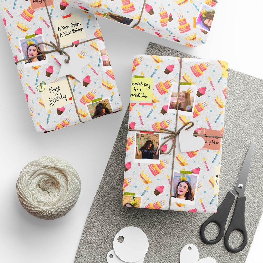 Birthday Gift Wrap - Customizable Wrapping Paper With Photos & Birthday ...