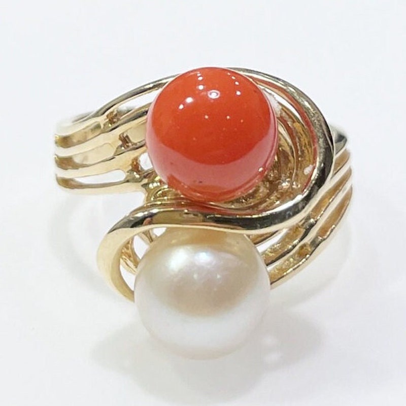 Red Pearl Ring - Etsy