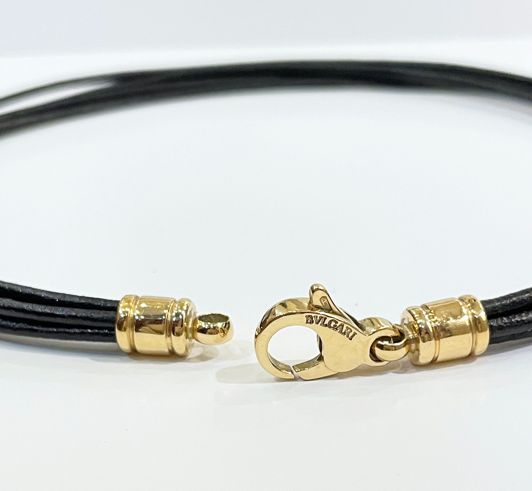 Bvlgari leather necklace store