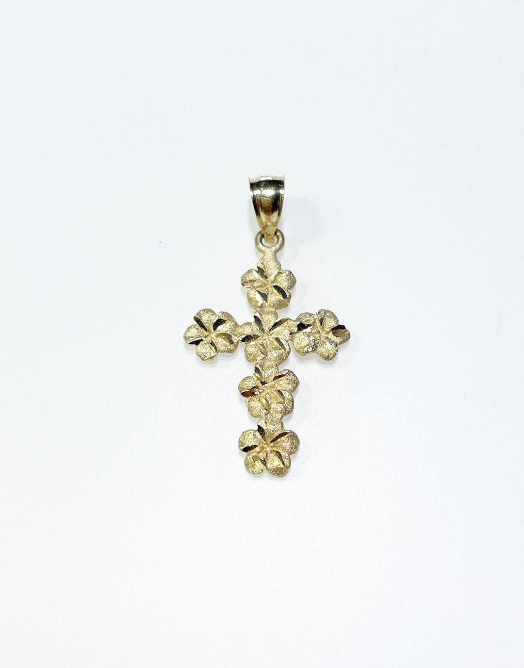 Hawaiian Plumeria Flower Cross Pendant 14 Karat Yellow Gold - Etsy