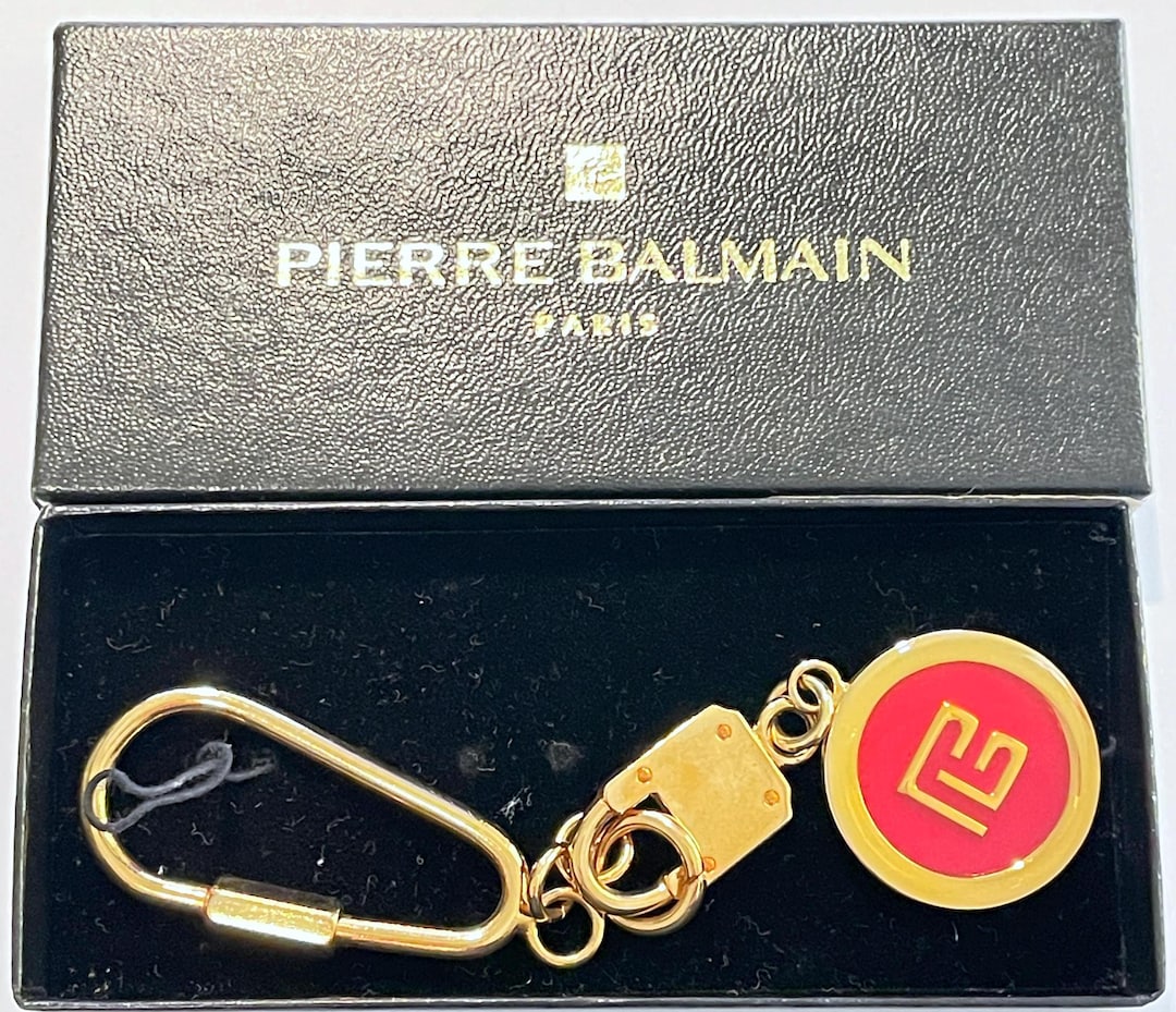 Vintage Pierre Balmain Paris Red Gold Keychain - Etsy