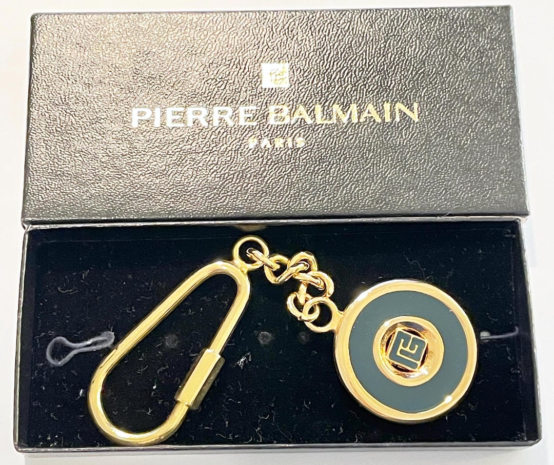 Vintage Pierre Balmain Blue Red Gold Keychain - Etsy