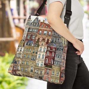 Tote Bags, City Buildings Tote Bag, Carryall Bag, - Etsy