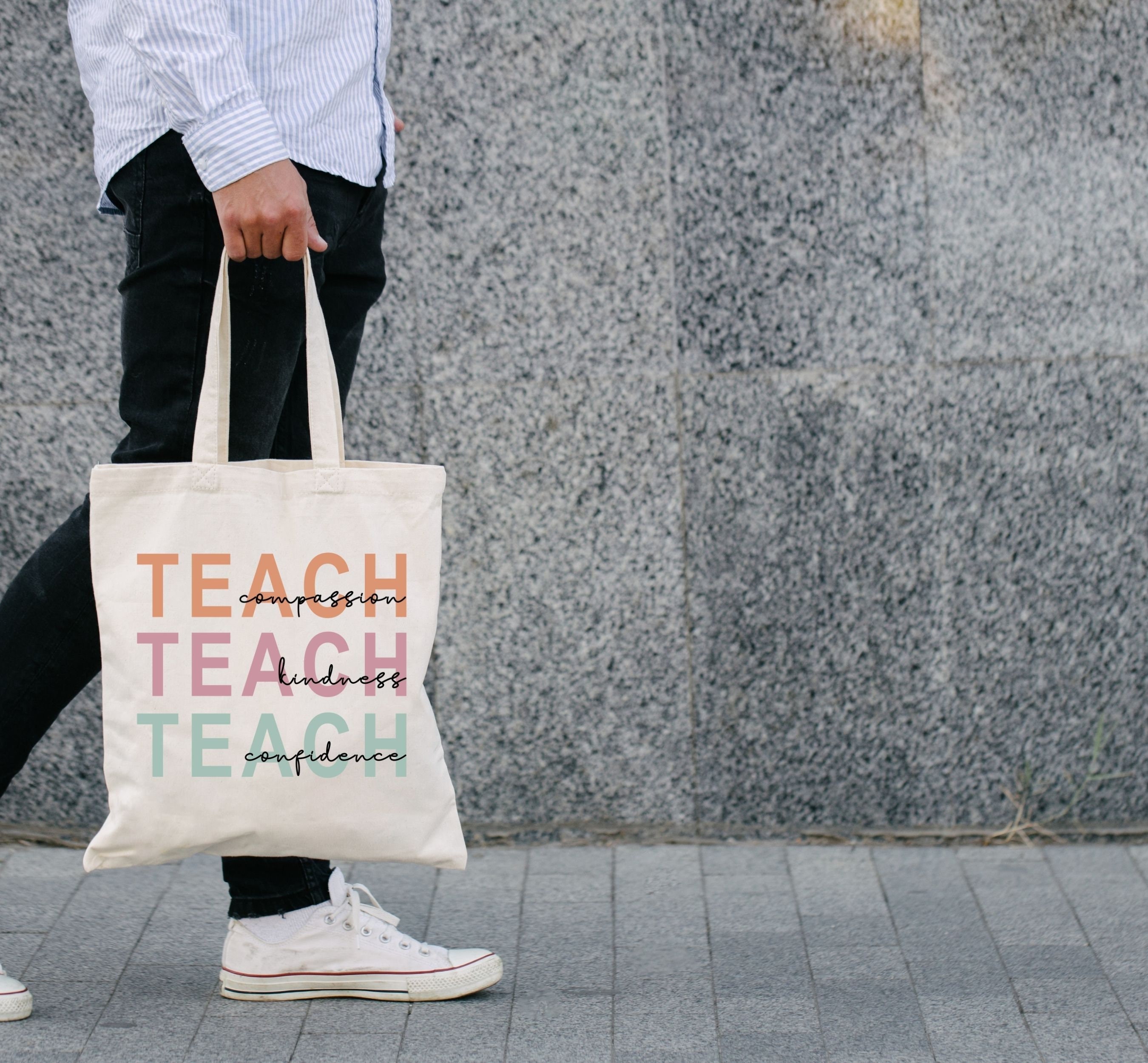 Teach Compassion Kindness Confidence Tote Bag, Teacher Tote Bag ...