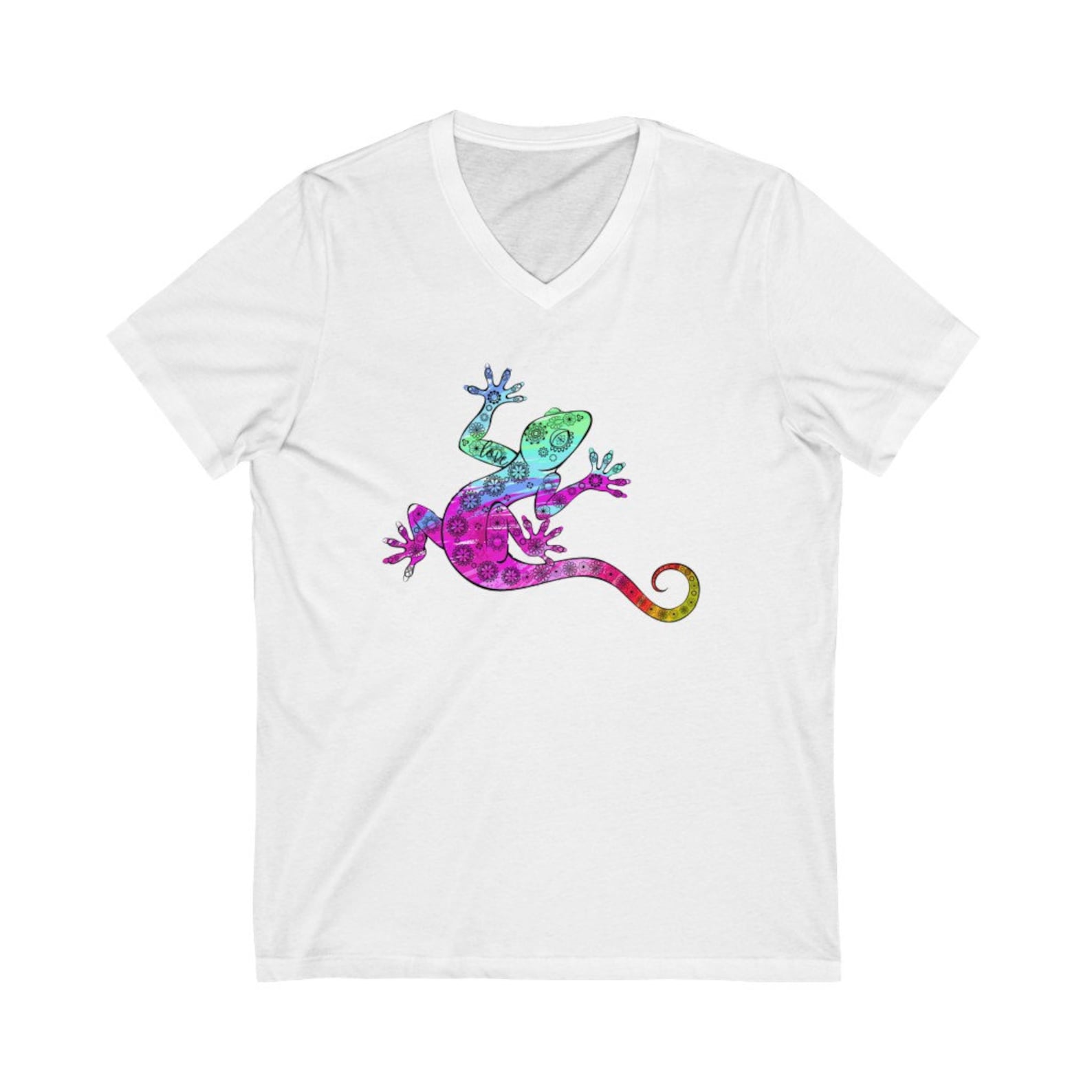 Gecko Unisex Short Sleeve V-Neck Tee ce tee-shirt pour femmes - Etsy France