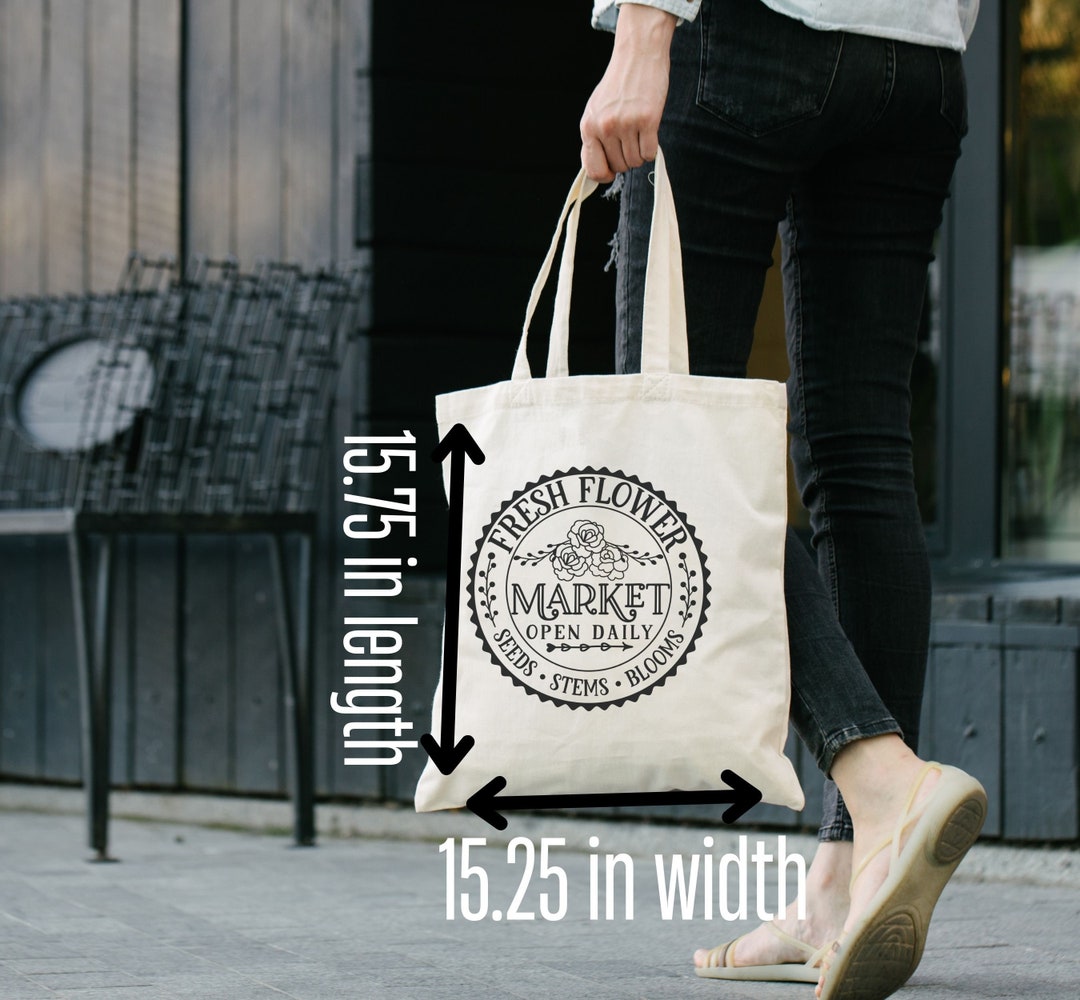 Market Canvas Tote Bag, Cute Tote Bags, Graphic Design Canvas Bags ...