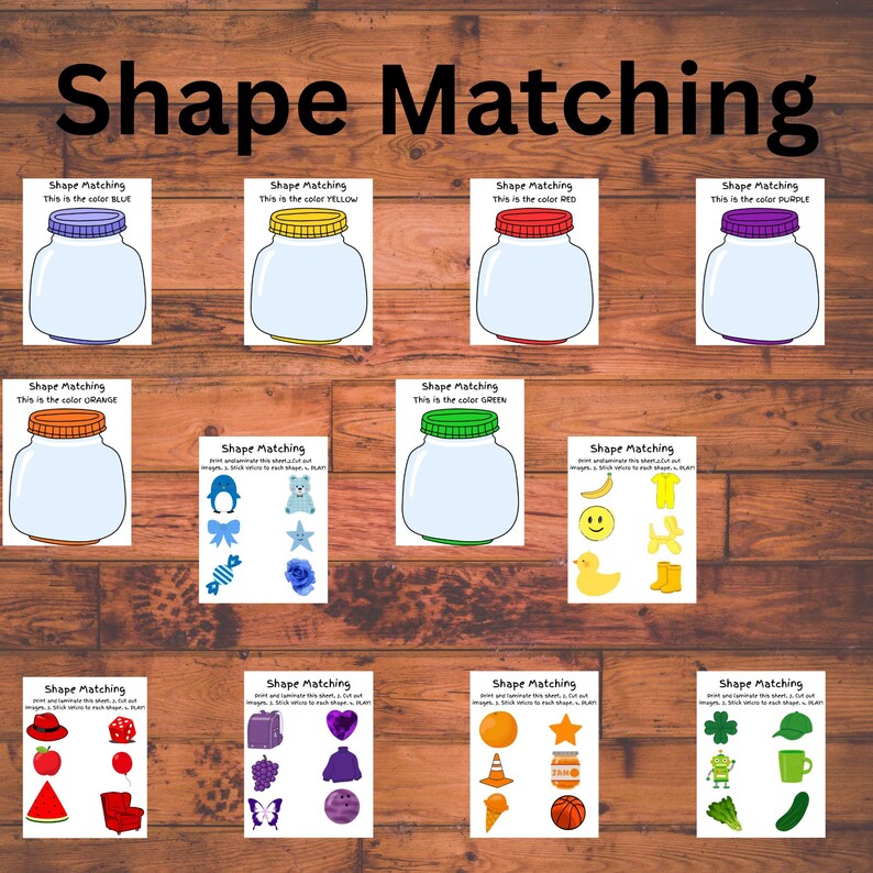 Shape Matching/color Matching Instant Download PDF - Etsy