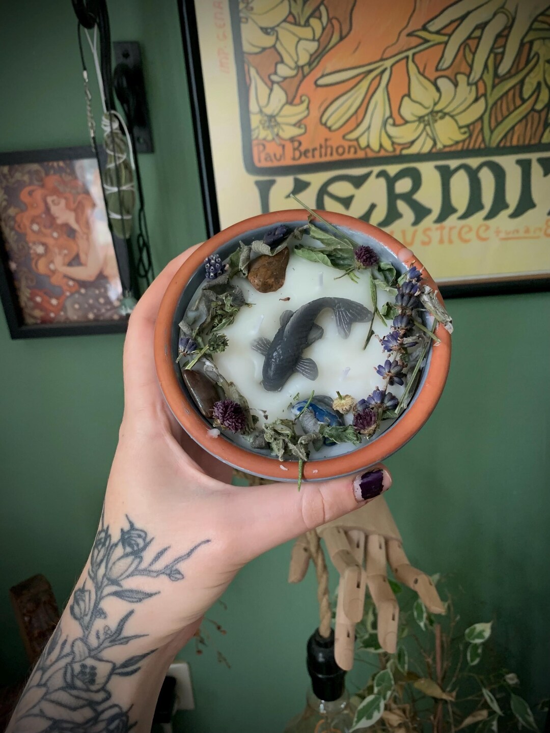 Grounding Ritual Candle – Terracotta Pot With Garden Herbs, Grounding ...
