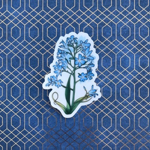 Blue Flower Sticker, Clear Sticker - Etsy