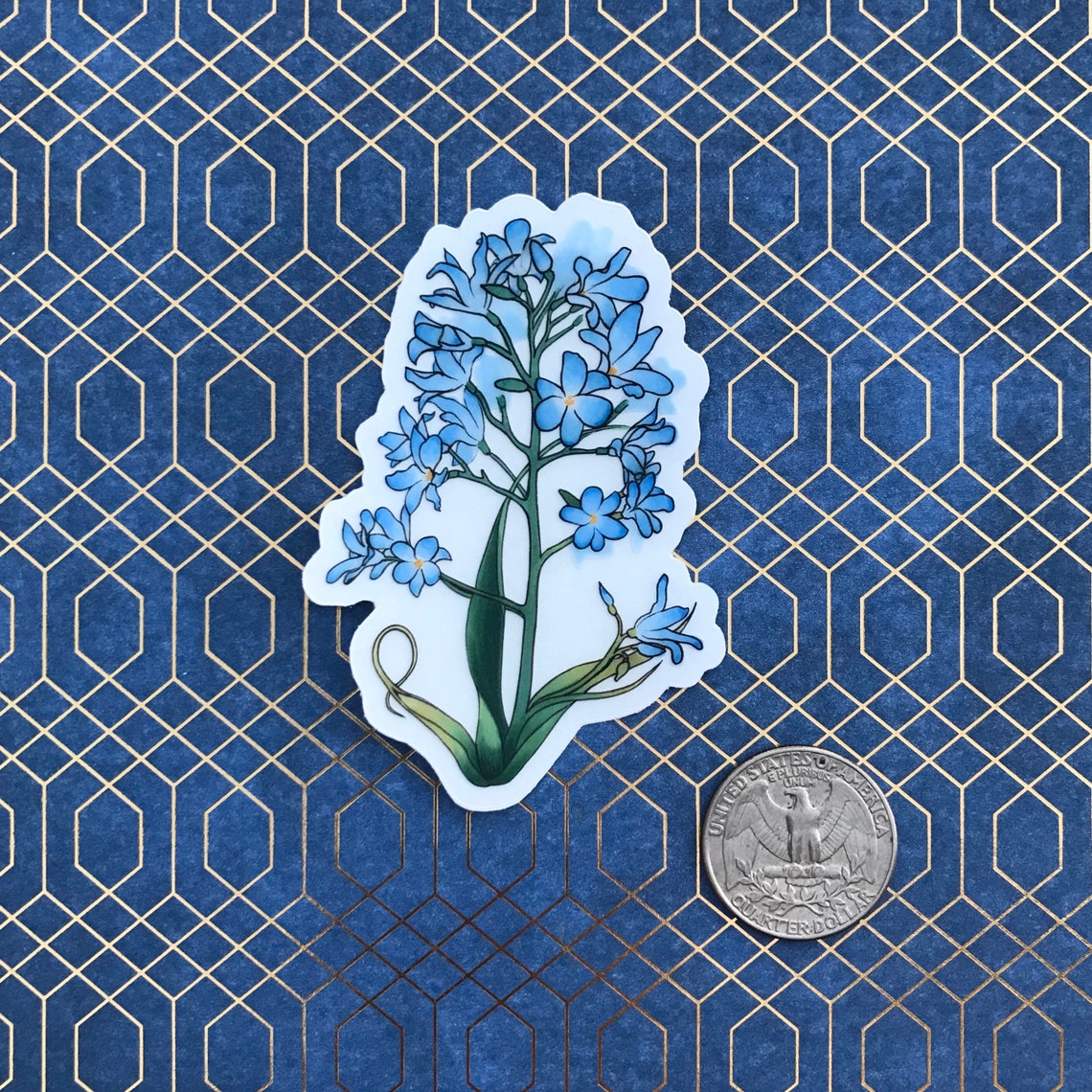 Blue Flower Sticker Clear Sticker | Etsy