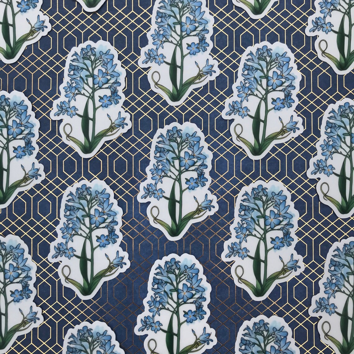 Blue Flower Sticker Clear Sticker | Etsy