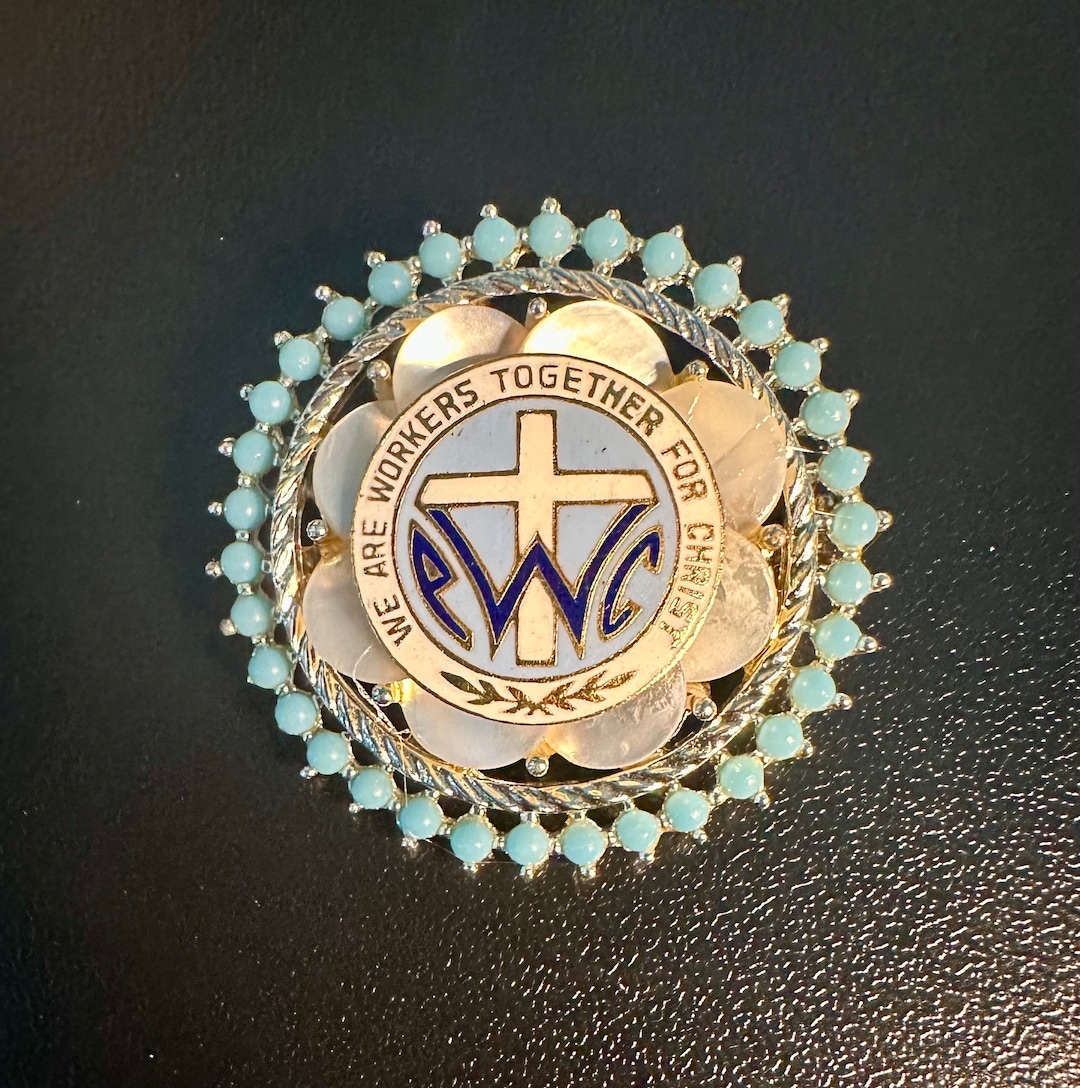 PWOC Protestant Women of the Chapel Bling Pin Brooch - Etsy