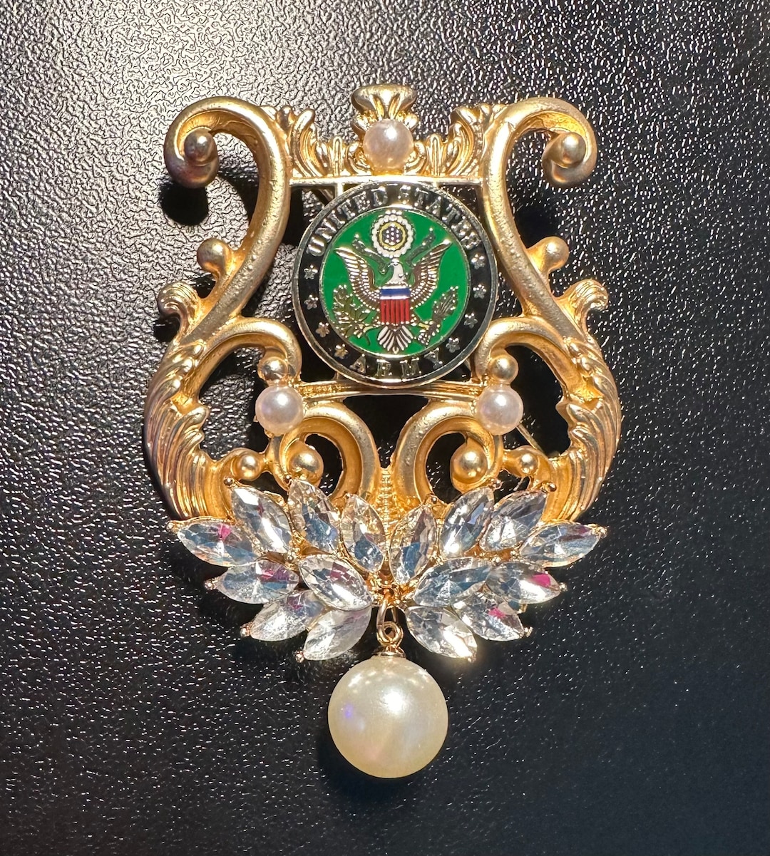 US Army Band Bling Pin Brooch - Etsy