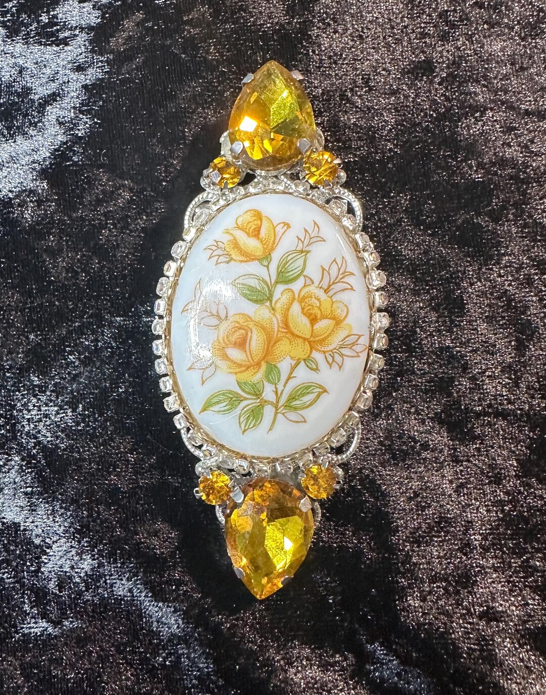 Yellow Rose of Texas Bling Pin Brooch - Etsy