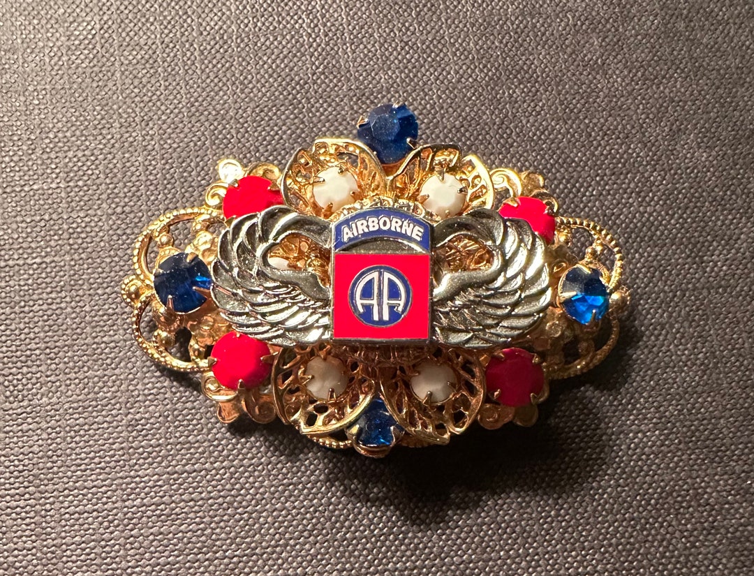 US Army Airborne Bling Pin Brooch - Etsy