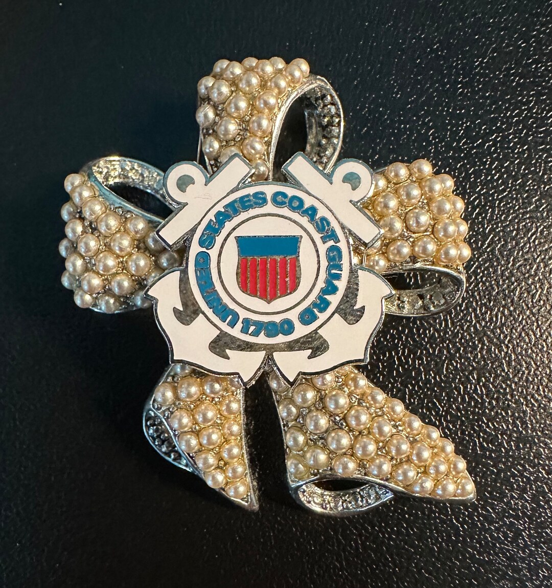US Coast Guard Bling Pin Brooch - Etsy