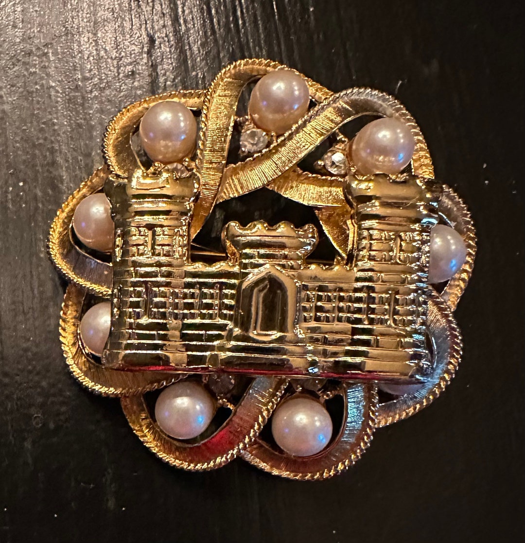 US Army Engineer Castle Bling Pin Brooch - Etsy