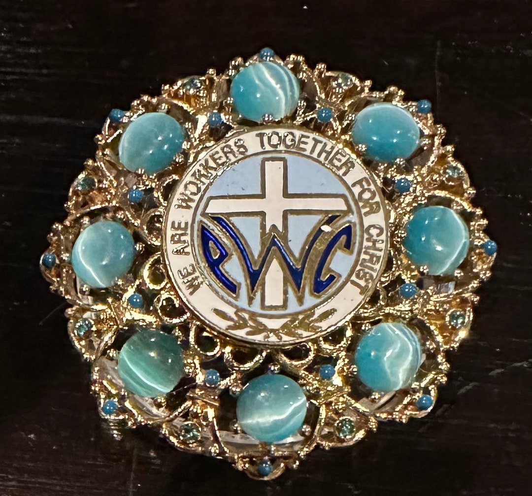PWOC Protestant Women of the Chapel Bling Pin Brooch - Etsy