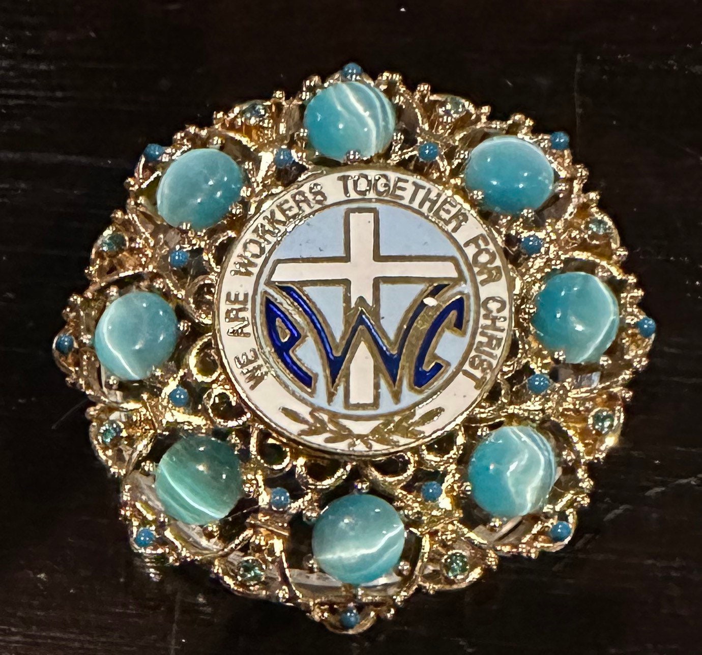 PWOC Protestant Women of the Chapel Bling Pin Brooch - Etsy